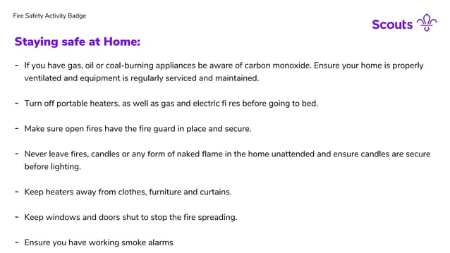 Scouts Fire Safety Badge | PPTX