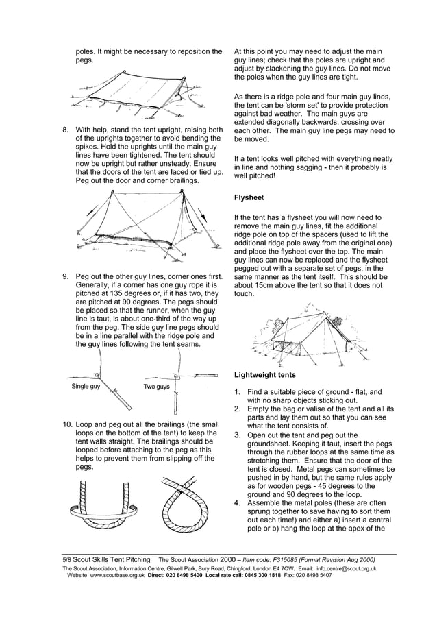 Scout skills tent pitching | PDF
