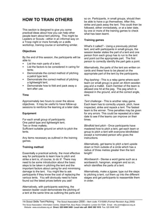 Scout skills tent pitching | PDF