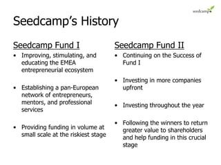 SeedCamp Overview TISEE | PPTX