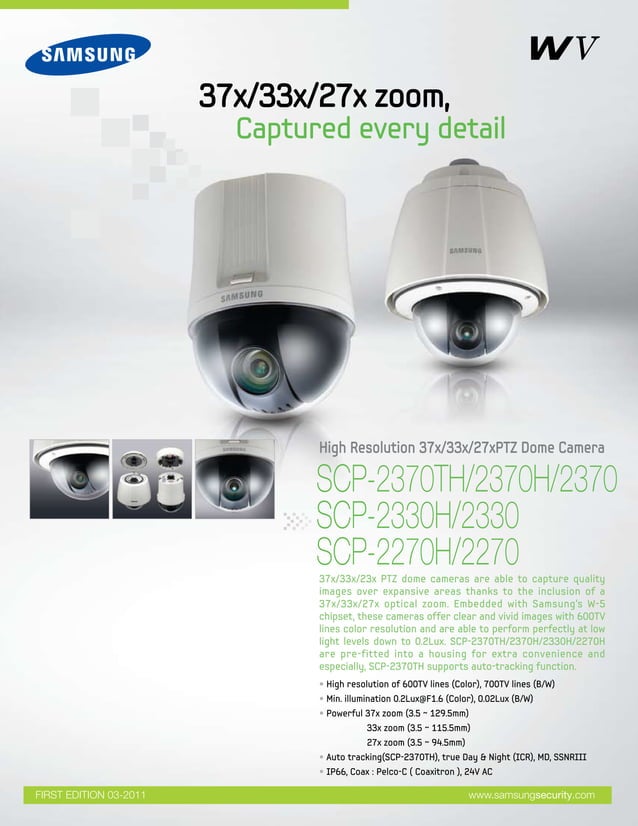 Samsung Techwin SCP-2270 Data Sheet | PDF