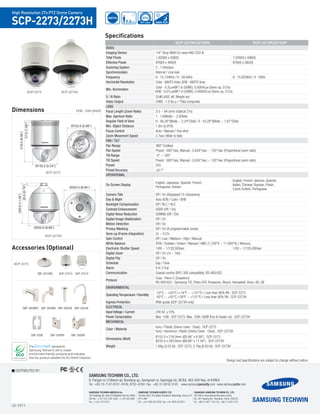 Samsung Techwin SCP-2273H Data Sheet | PDF