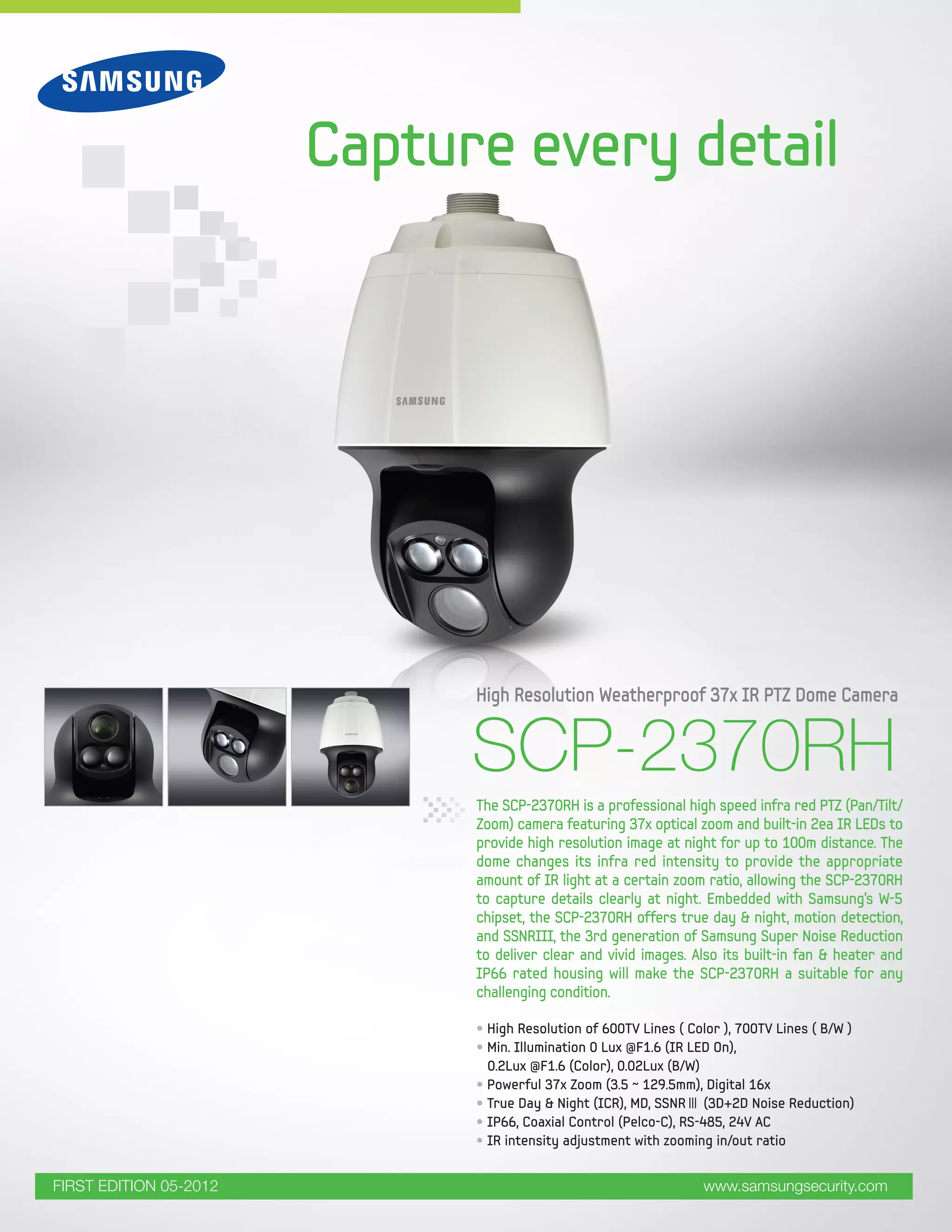 Samsung Techwin SCP-2370RH Data Sheet | PDF