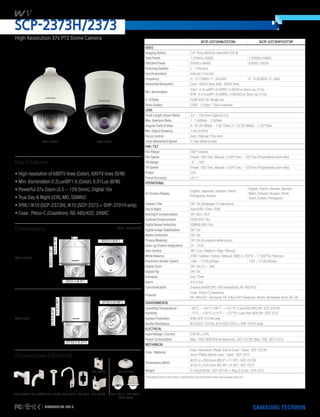 Samsung Techwin SCP-2373H Data Sheet | PDF