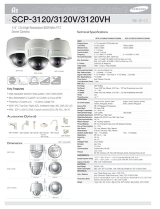 Samsung Techwin SCP-3120V Data Sheet | PDF | Cameras and Camcorders | Consumer Electronics