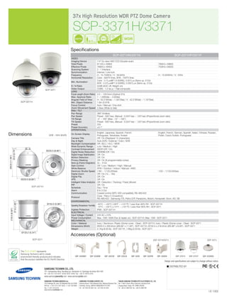 Samsung Techwin SCP-3371 Data Sheet | PDF | Cameras and Camcorders | Consumer Electronics