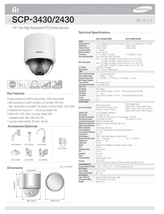 Samsung Techwin SCP-3430 Data Sheet | PDF