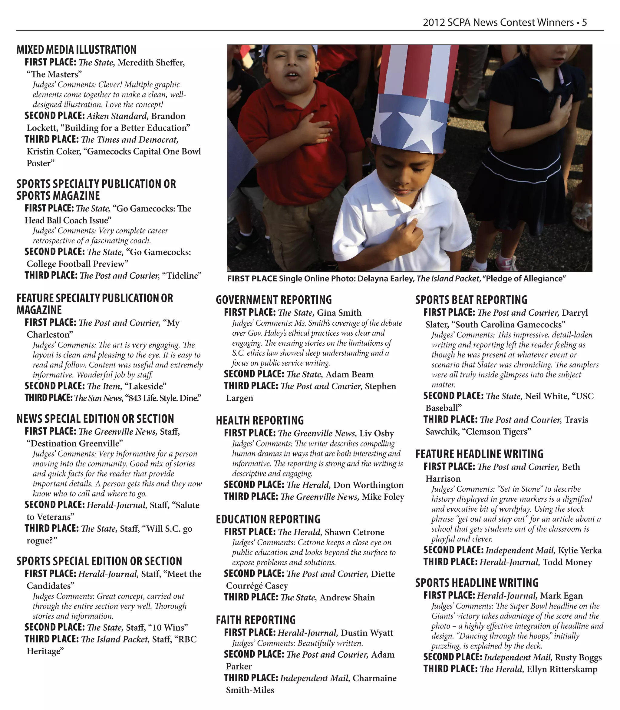 SCPA 2012 Winners' Tabloid | PDF