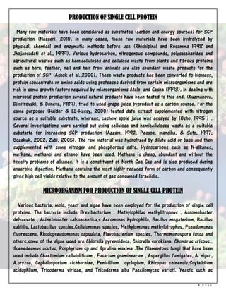 SINGLE CELL PROTEIN | PDF