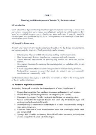 Smart Cities Planning and Management UNIT3 NOTES | PDF