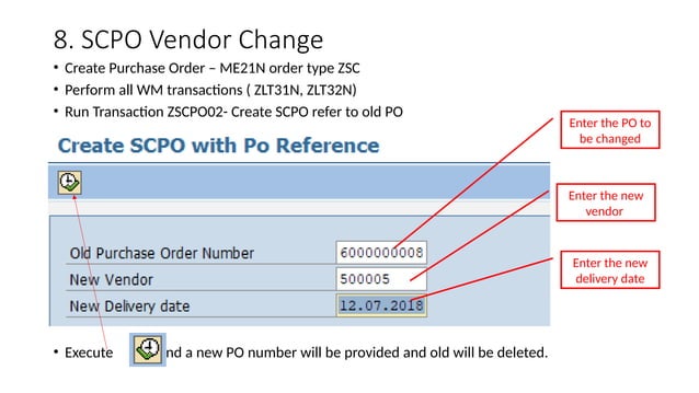 SCPO Vendor Change design main screen idea | PPTX