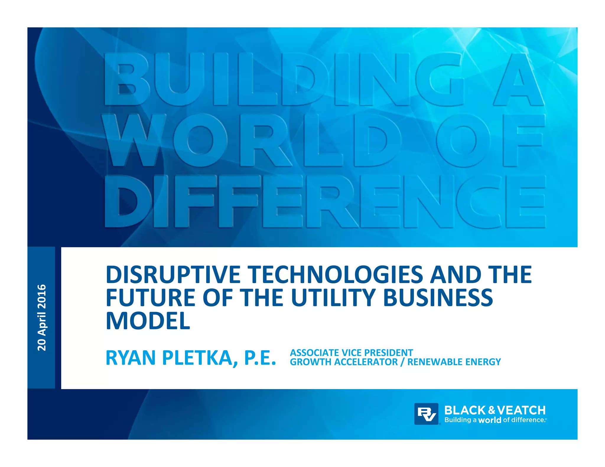 Disruptive technologies and the future of the utility business model | PDF