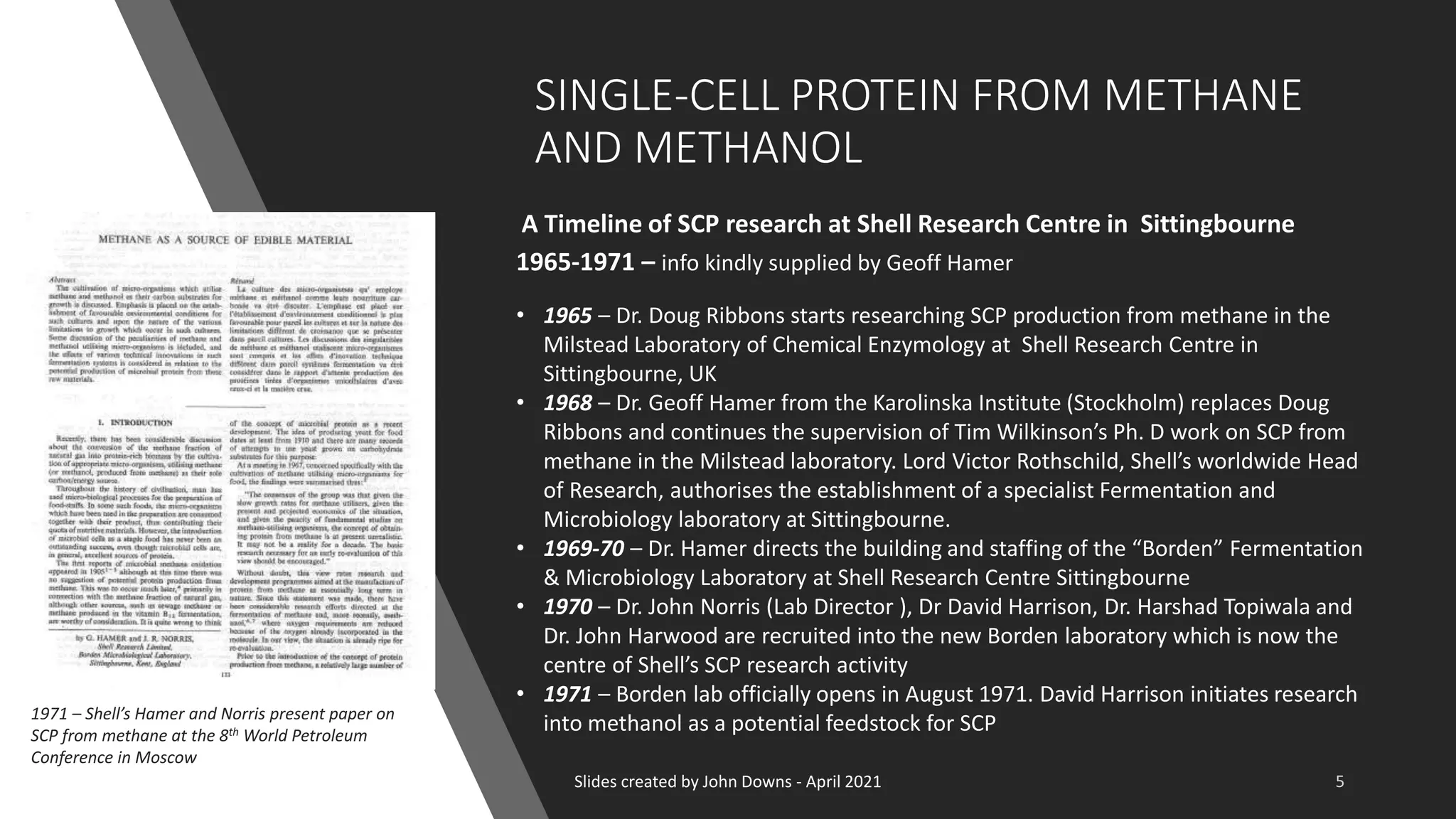 Single cell protein (SCP) from methane and methanol - publications from ...