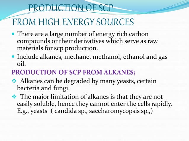 SCP (single cell protein) production | PPTX