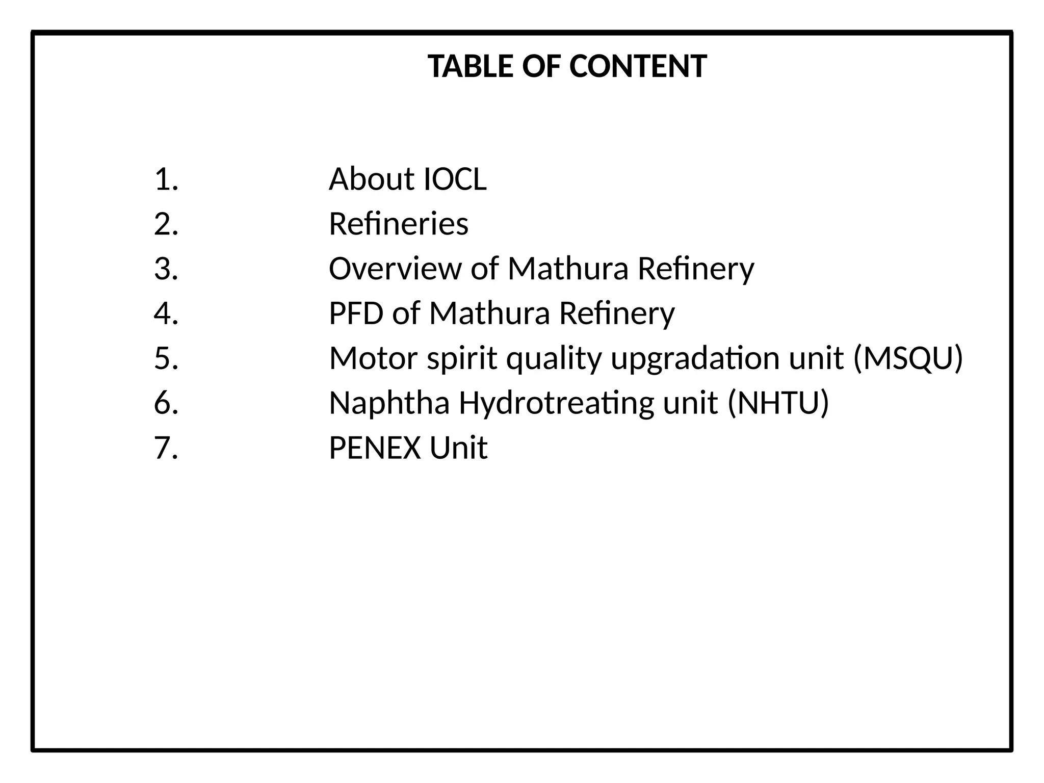 Iocl mathura presentation report summer. | PPT
