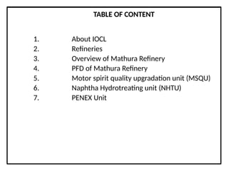 Iocl mathura presentation report summer. | PPT