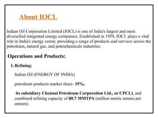 Iocl mathura presentation report summer. | PPTX