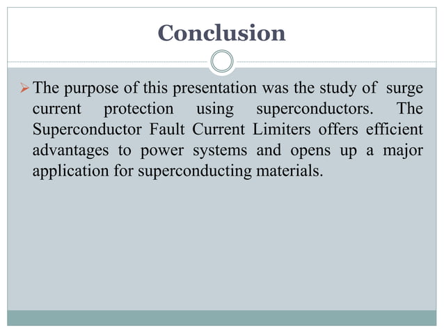Surge current protection using super conductors | PPTX | Physics | Science