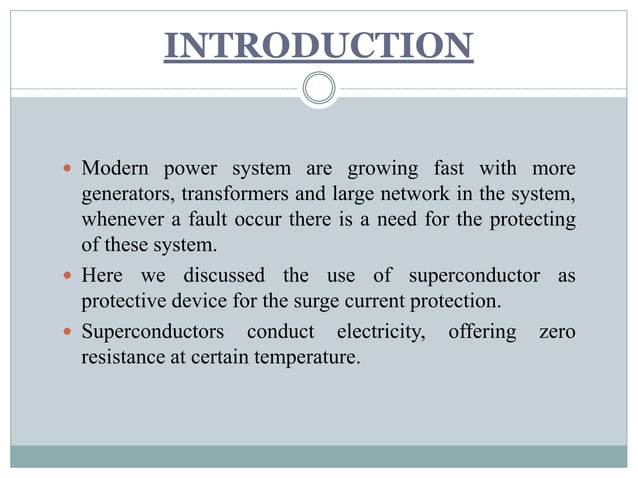 Surge current protection using super conductors | PPTX | Physics | Science