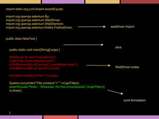 SCQAA-SF Selenium Presentation | PPT