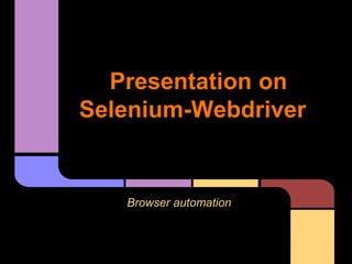 SCQAA-SF Selenium Presentation | PPT