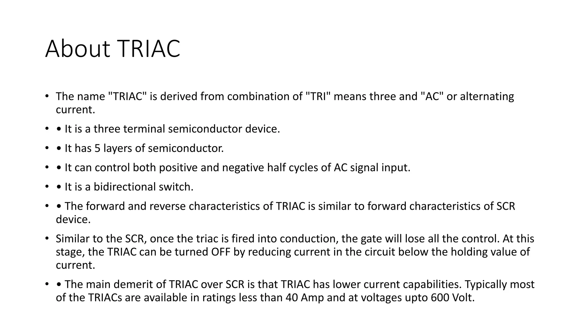 SCR, Diac, Triac, UJT, Transistor | PPTX
