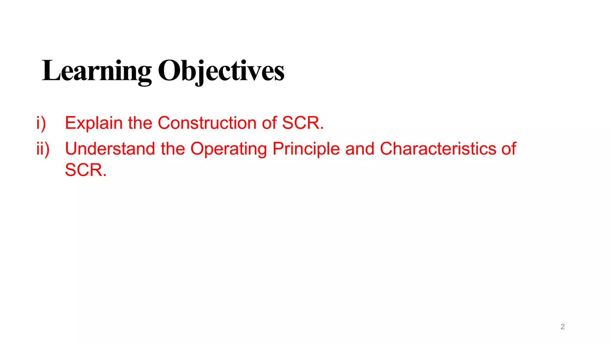 SCR~ Two Transistor Analogy | PPTX
