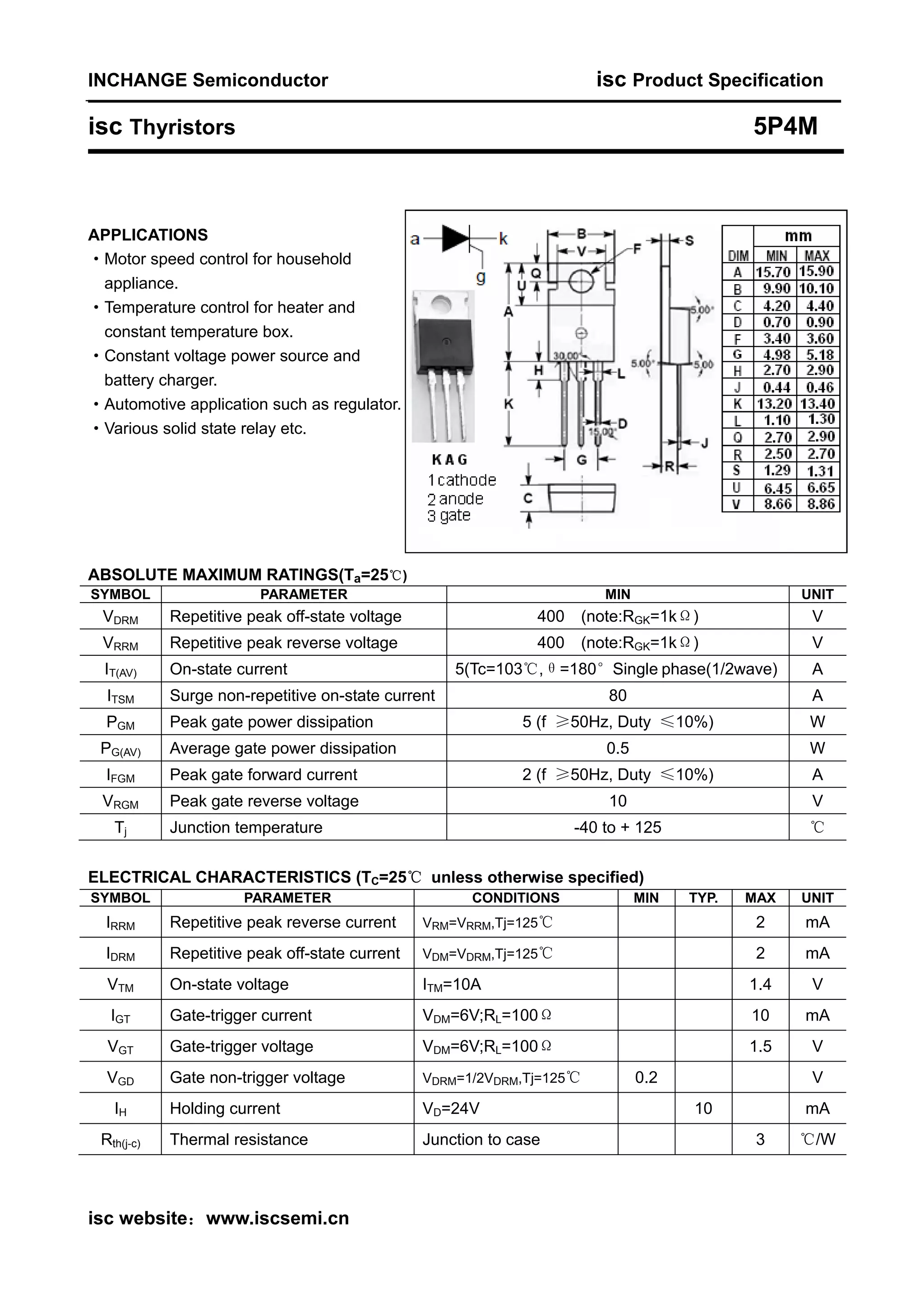 Scr 5p4m datasheet | PDF