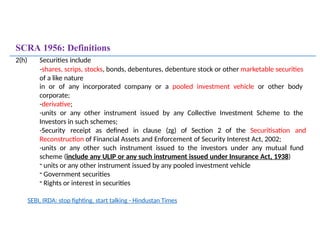 Securities Contract Regulations Act 1956 | PPTX