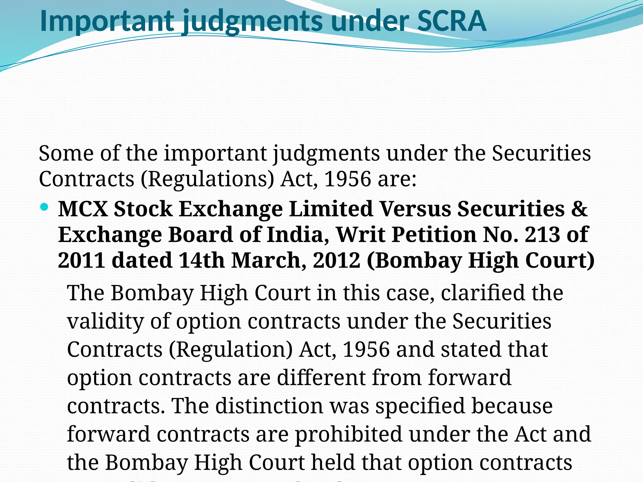 SCRA ACT 1956 Security Market Operation.pptx | Business | Business and ...