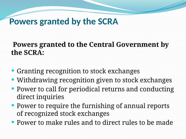 SCRA ACT 1956 Security Market Operation.pptx | Business | Business and ...