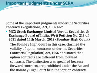 SCRA ACT 1956 Security Market Operation.pptx | Business | Business and ...