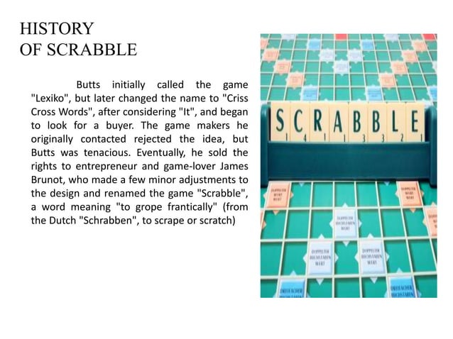 Scrabble game | PPTX | Board Games and Puzzles | Games and Puzzles