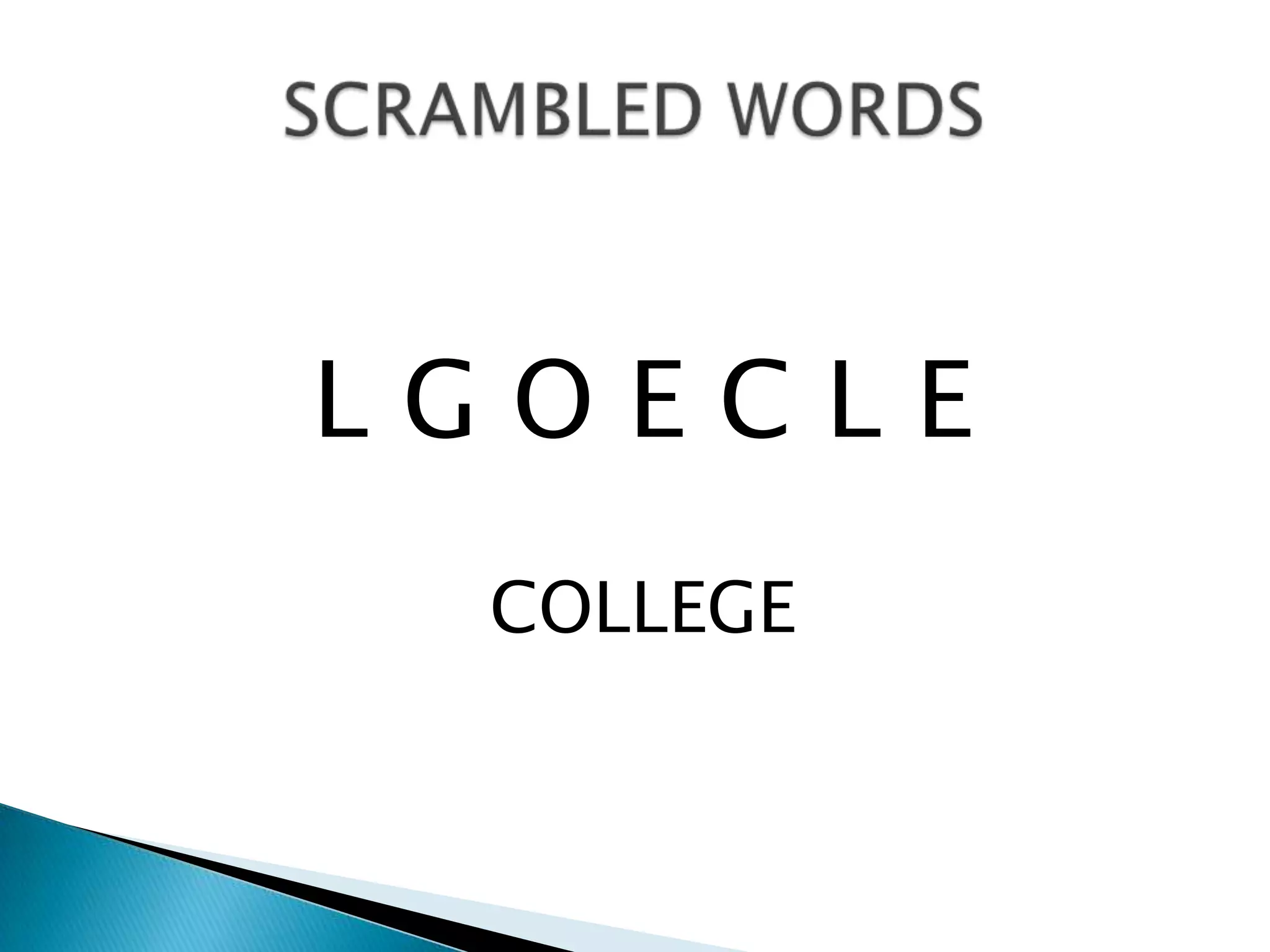 Scrambled words | PPTX
