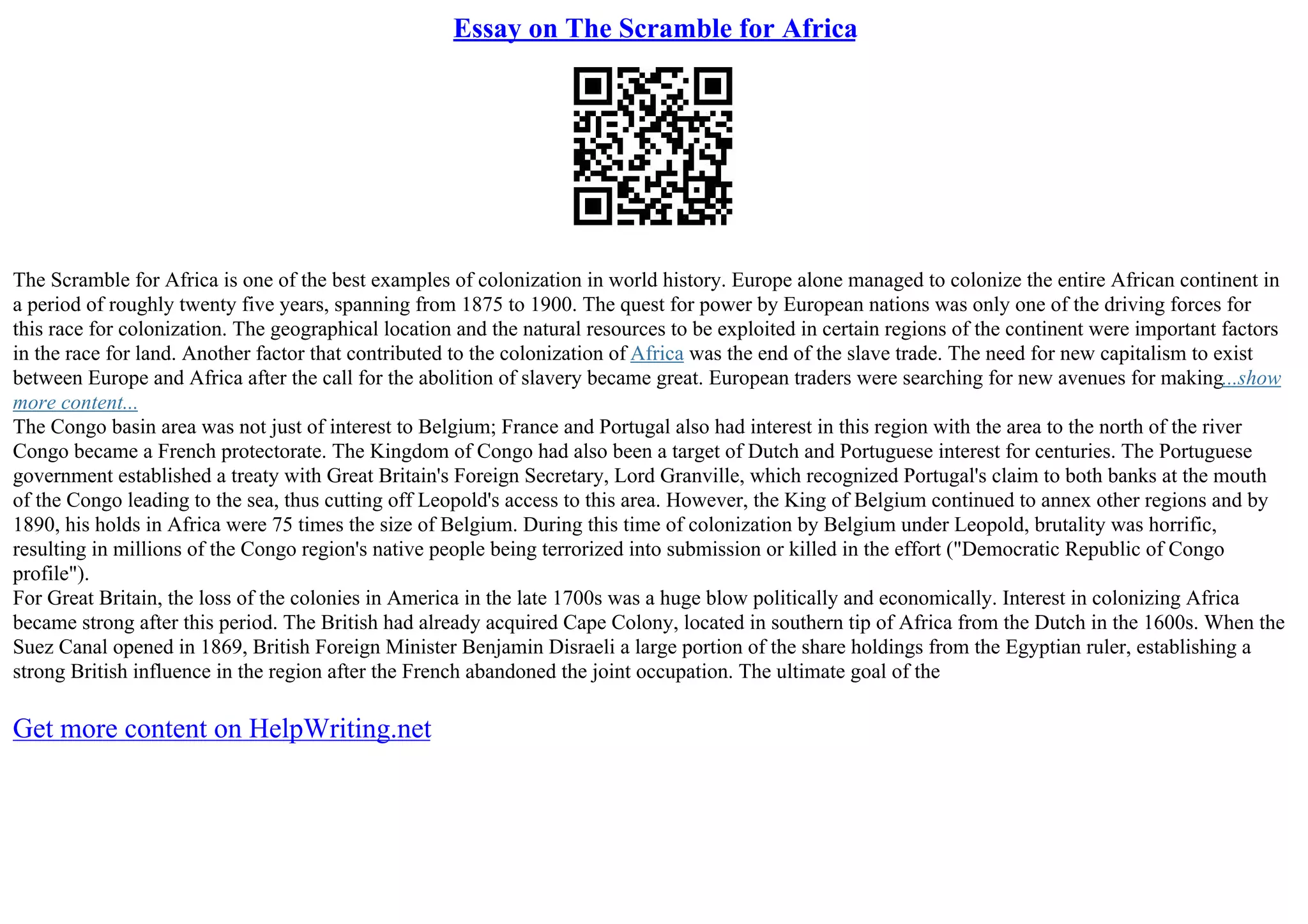 Scramble For Africa | PDF