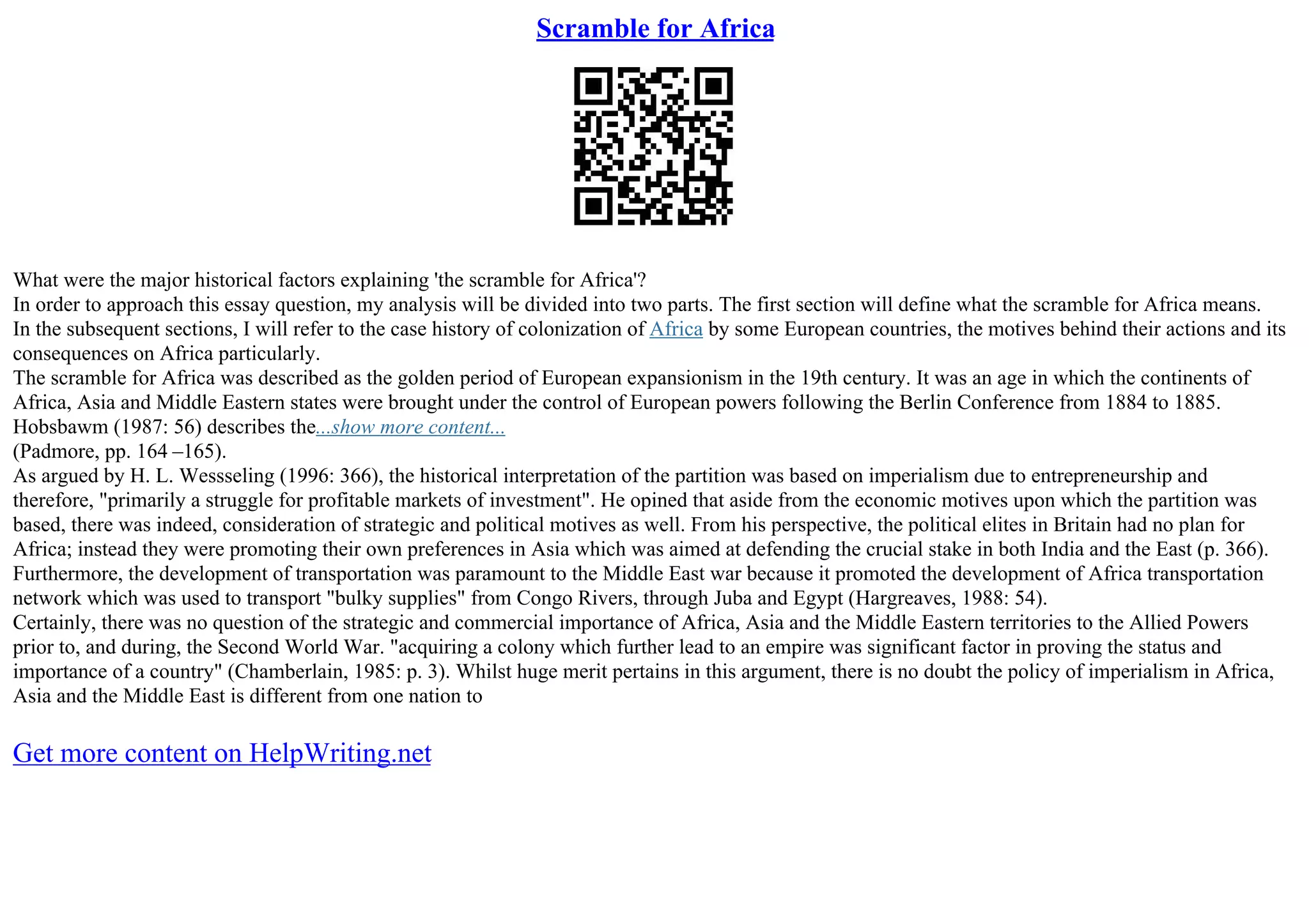 Scramble For Africa | PDF