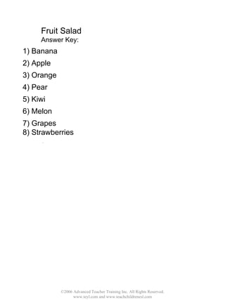Scramble fruit salad | PDF
