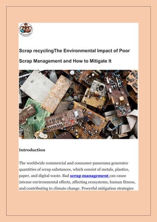Efficient Scrap Recycling with Scrap Dost | PDF | Environmental ...
