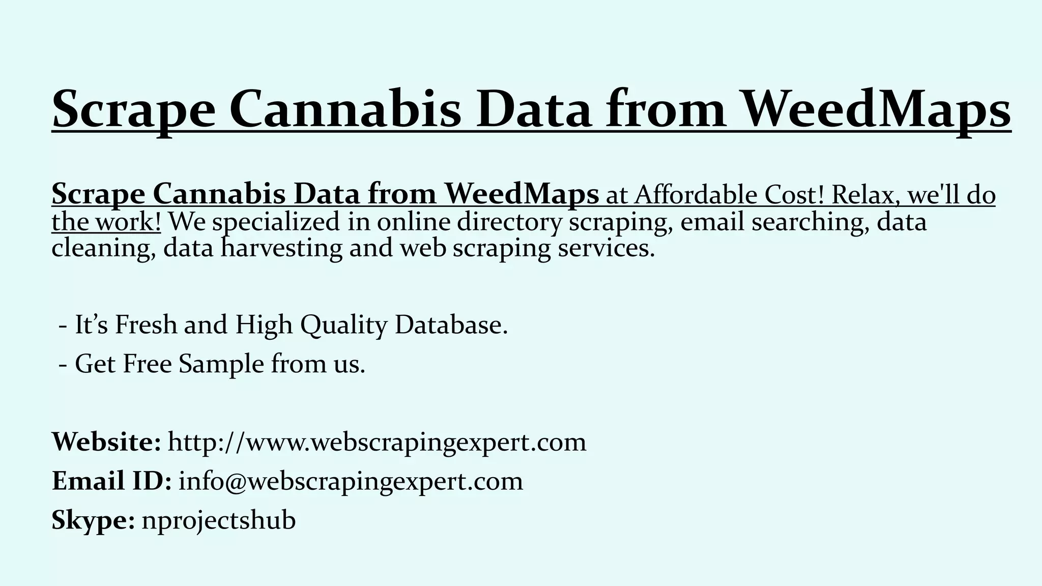 Scrape cannabis data from weed maps | PPT