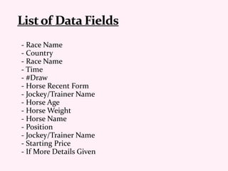 Scrape Horse Racing Data Daily | PPT