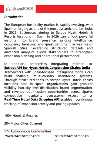 Scrape Hyatt Hotels & Resorts Locations in Spain in 2026 | PPTX