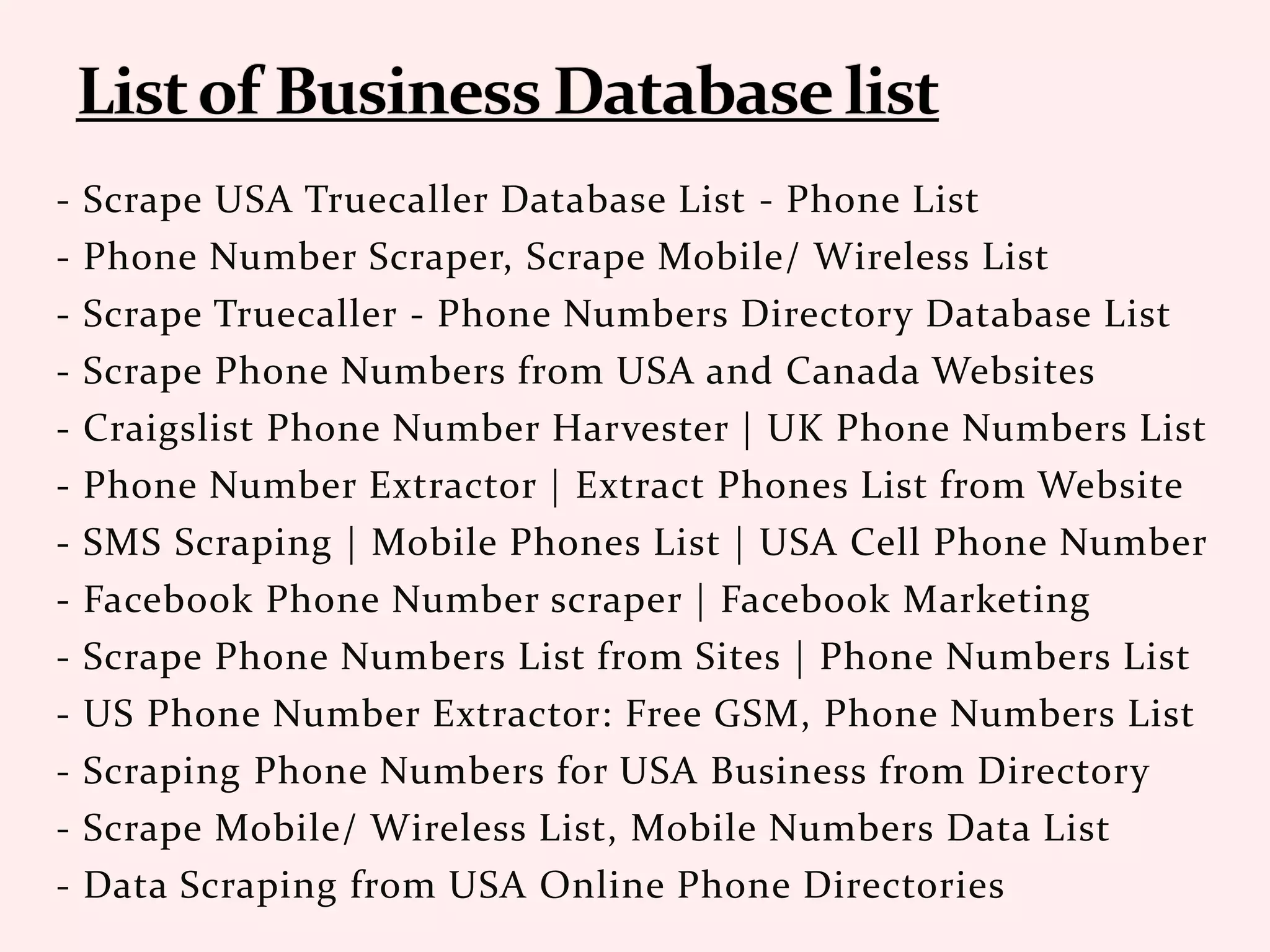 Scrape Truecaller - Phone Numbers Directory Database List | PPTX