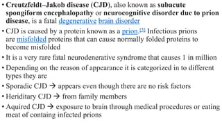 prion diseases(Scrapie and cjd) | PPTX