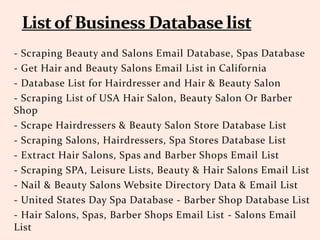 Scraping Beauty Salons and Spa In California | PPTX
