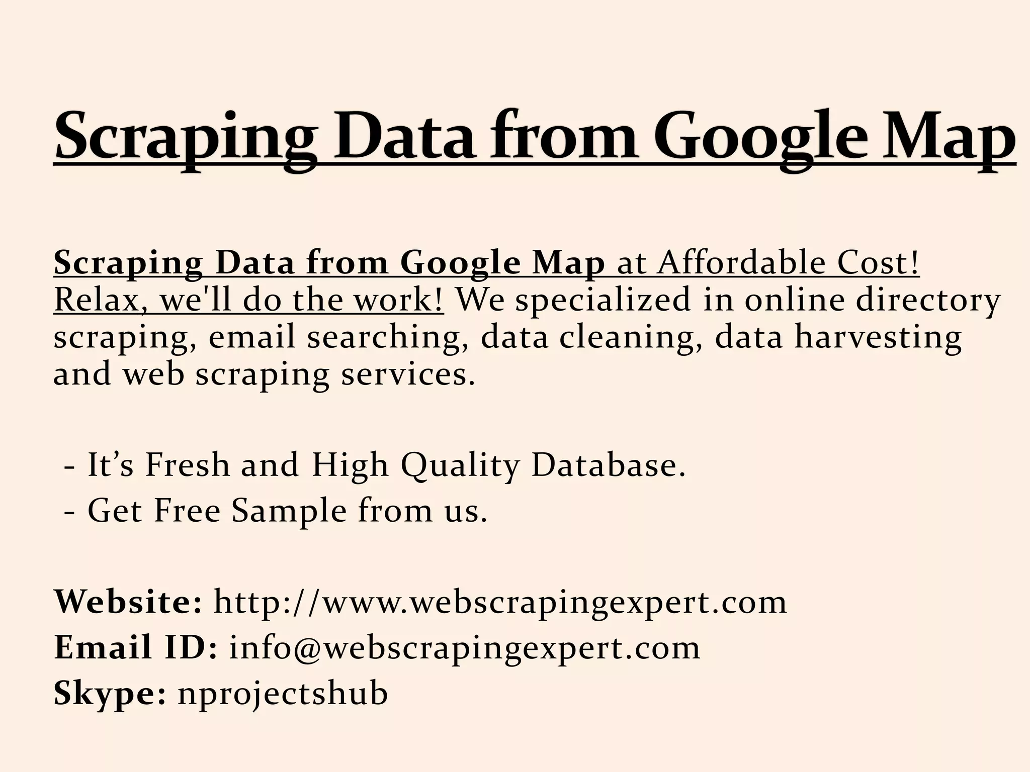Scraping Data from Google Map | PPT