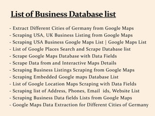 Scraping Data from Google Map | PPT
