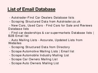 Scraping structured data from autotrader.co.uk