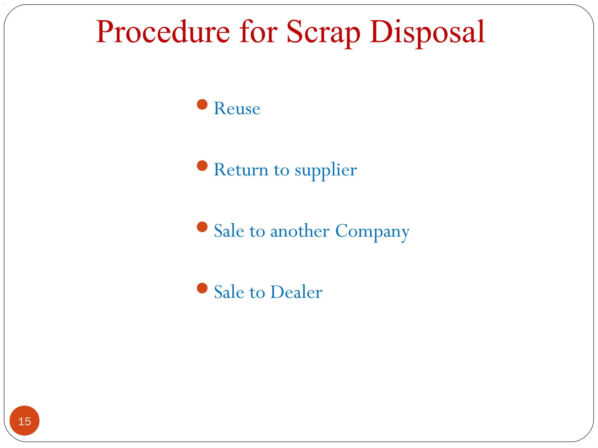 Scrap management | PPT