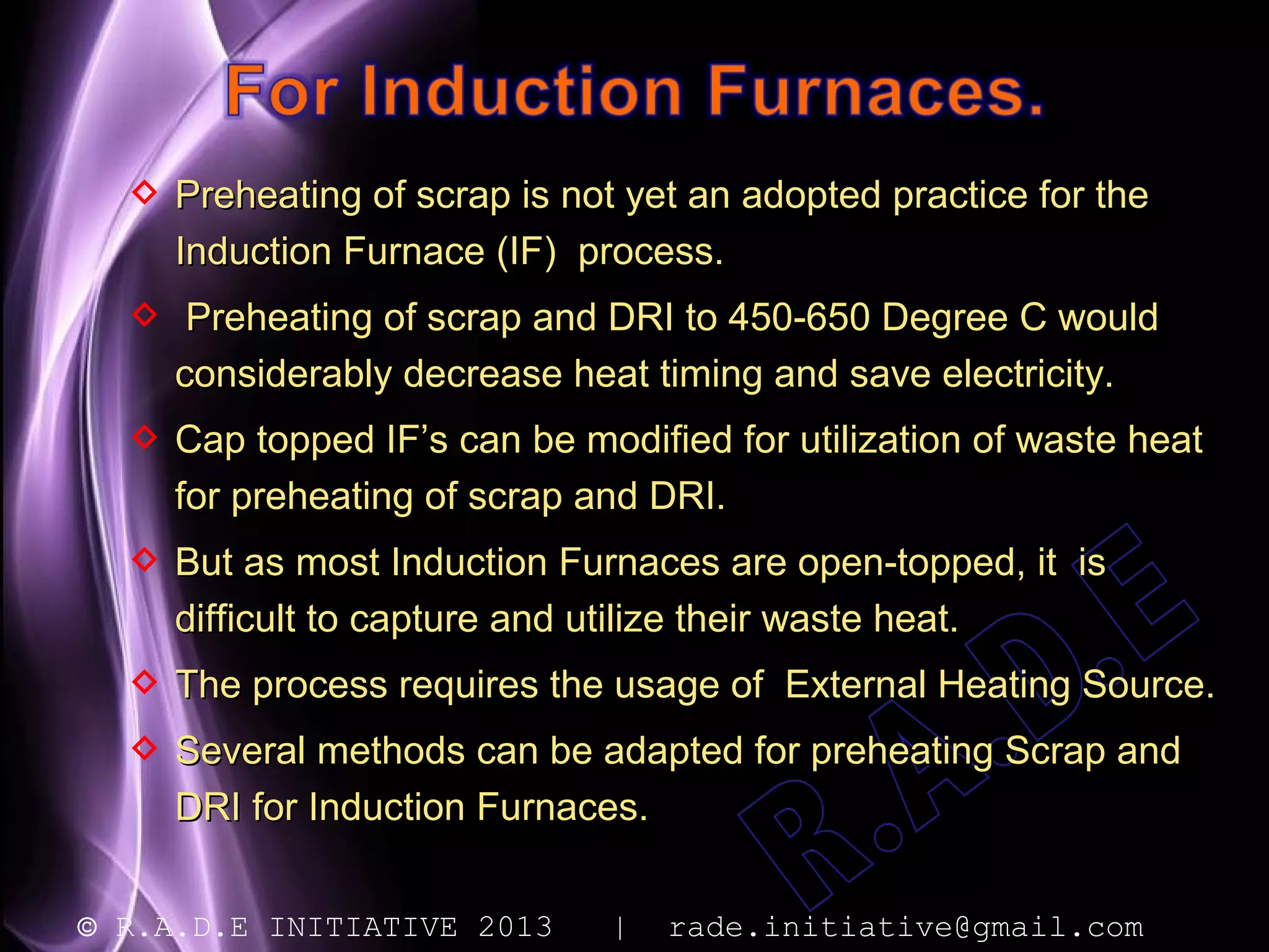 Scrap Preheating for Steel Melting Induction Furnaces | PPT