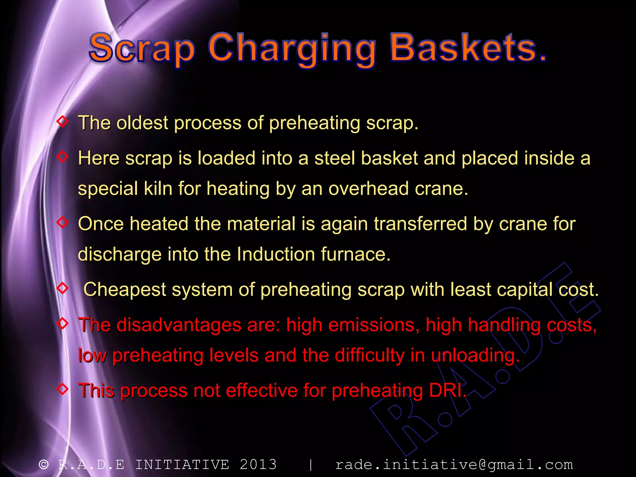 Scrap Preheating for Steel Melting Induction Furnaces | PPT